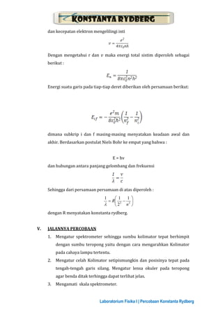 Laporan praktikum konstanta rydberg | PDF