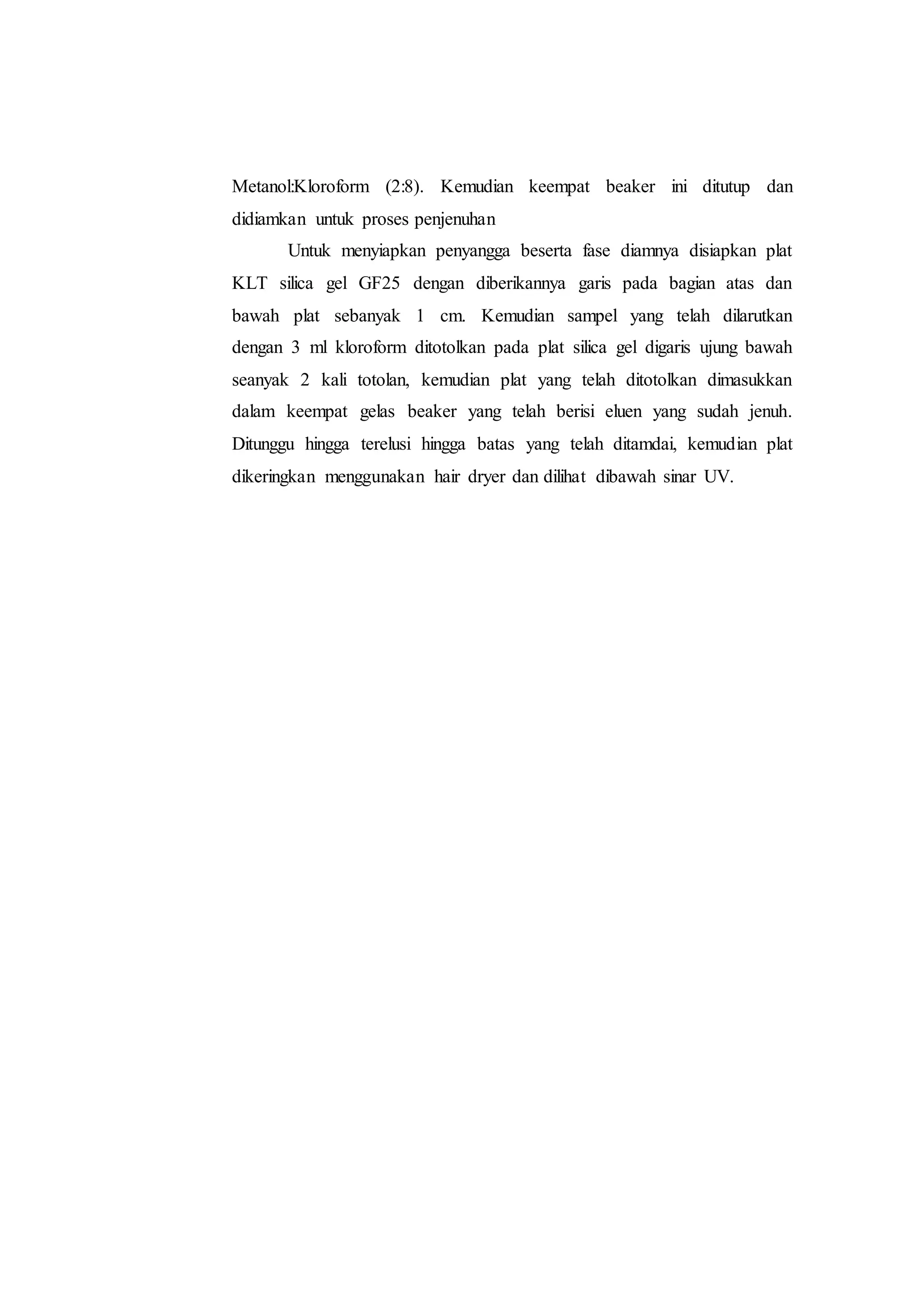 Laporan praktikum kromatografi 4 (klt) | DOCX
