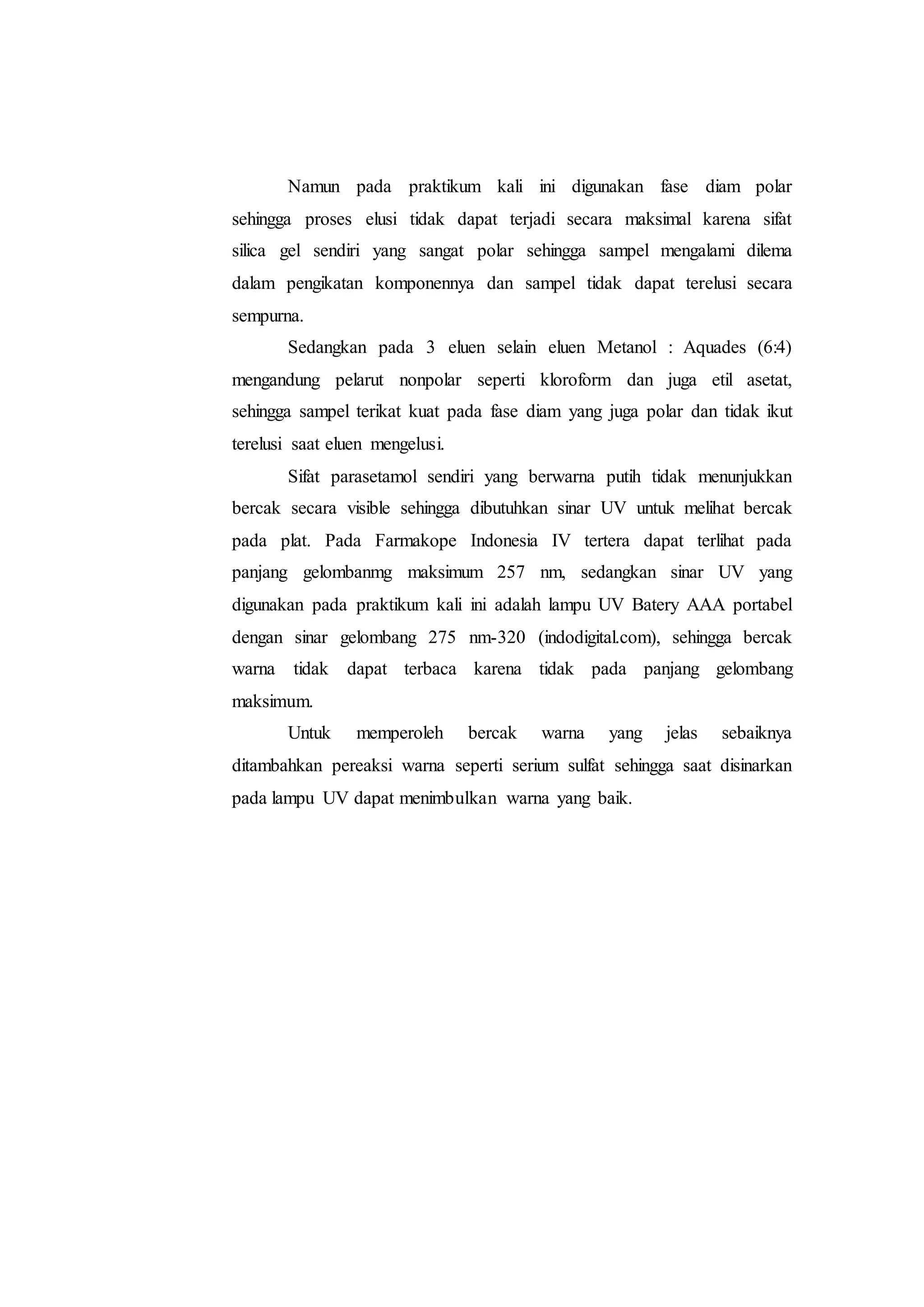 Laporan praktikum kromatografi 4 (klt) | DOCX