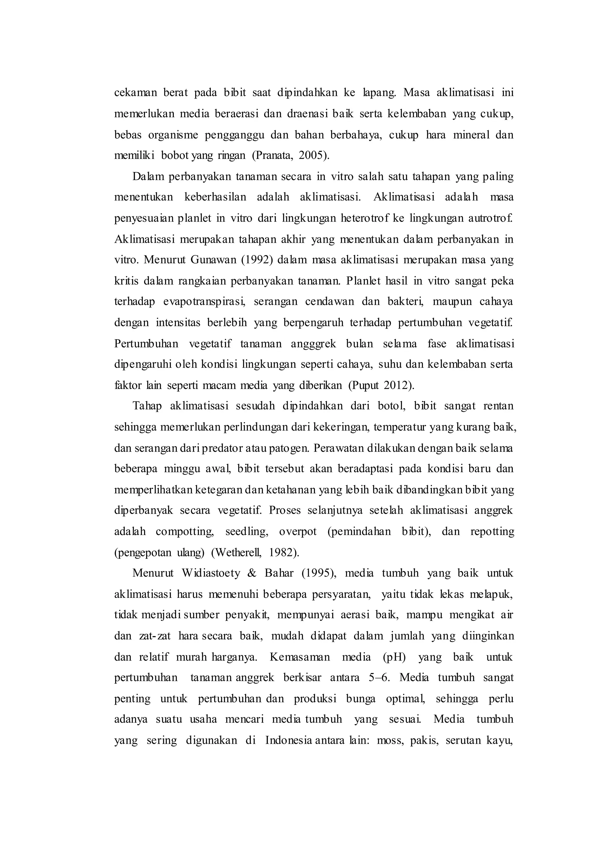 Laporan Praktikum Kultur Jaringan Tumbuhan: Aklimatisasi Anggrek ...