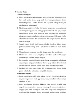 Laporan Praktikum Kultur Jaringan Tumbuhan: Aklimatisasi Anggrek ...