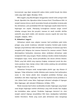 Laporan Praktikum Kultur Jaringan Tumbuhan: Aklimatisasi Anggrek ...