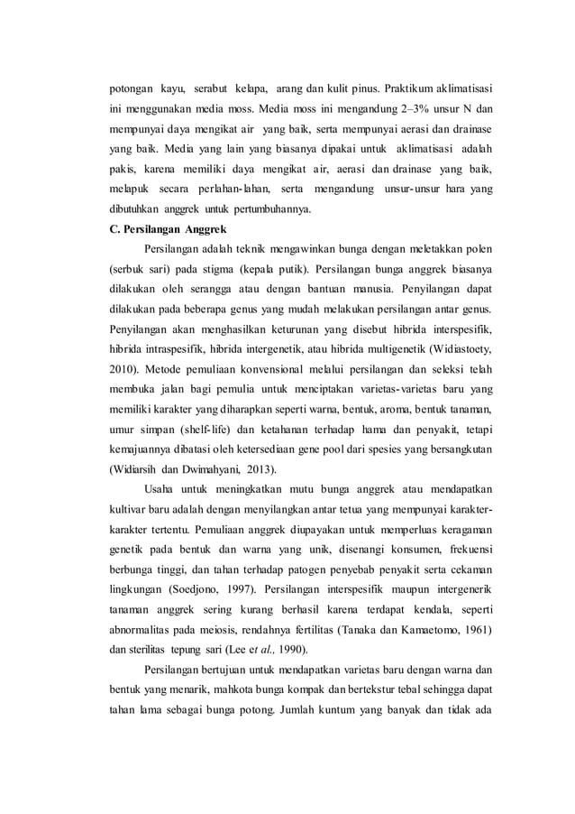 Laporan Praktikum Kultur Jaringan Tumbuhan: Aklimatisasi Anggrek ...
