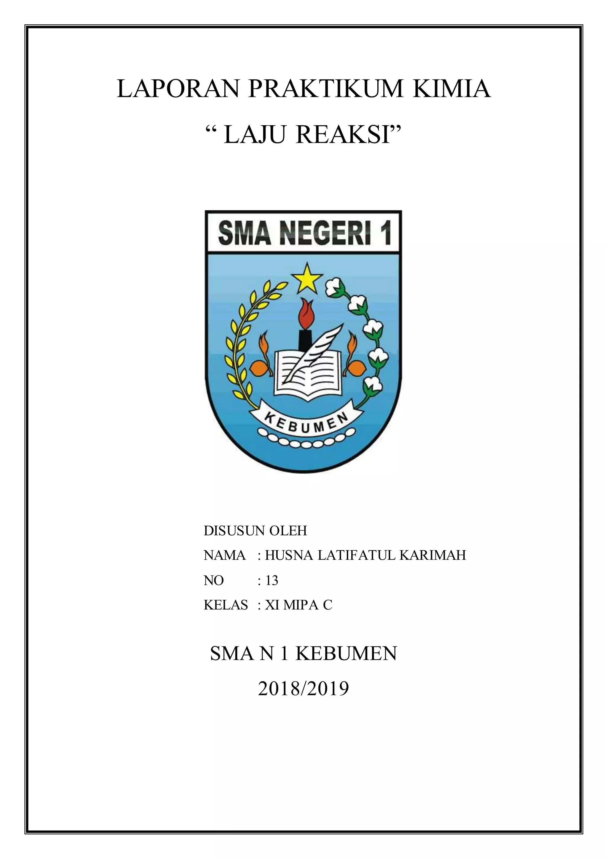 Laporan Praktikum Laju Reaksi | DOCX