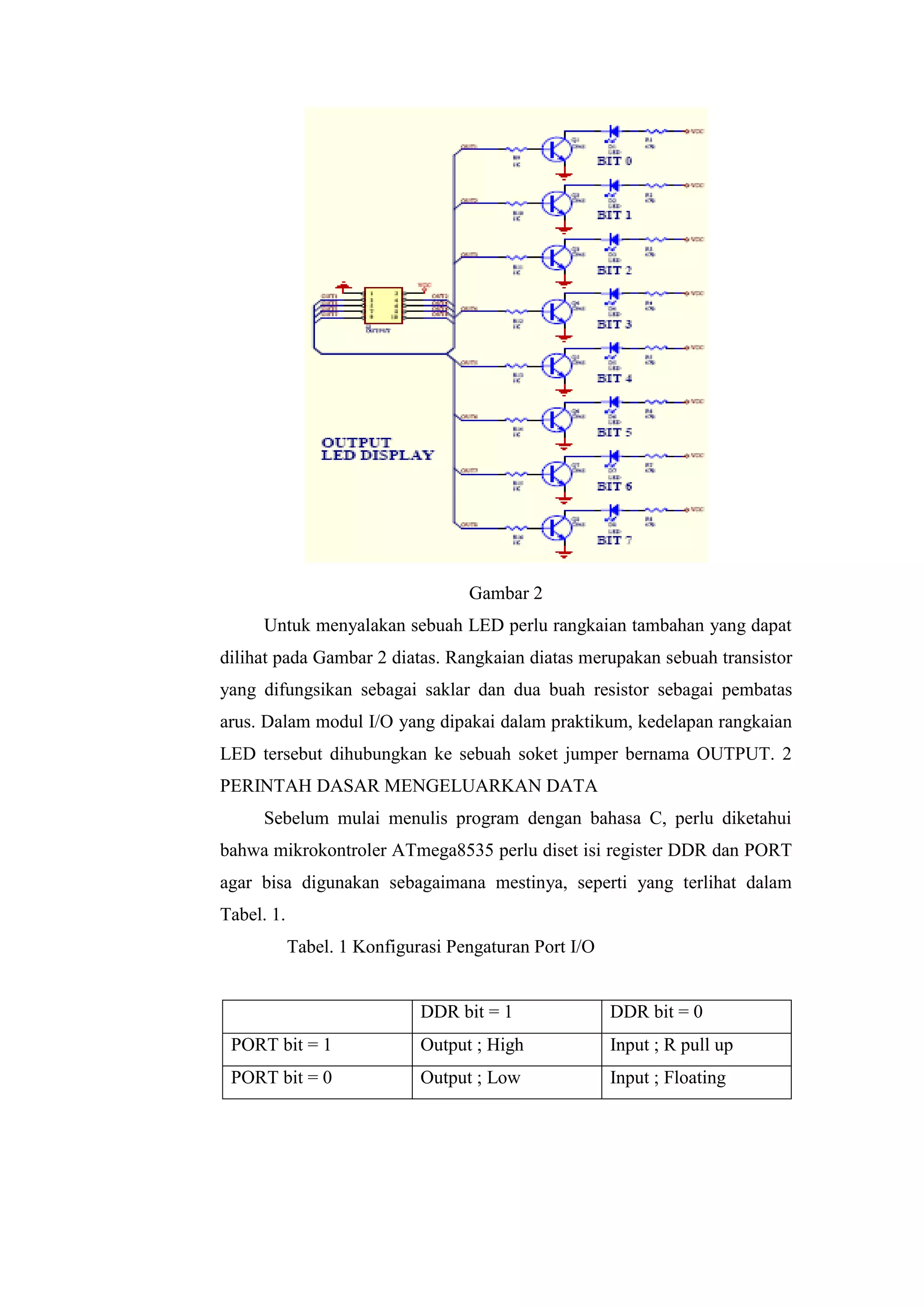 Laporan praktikum mikrokontroler dengan led | PDF