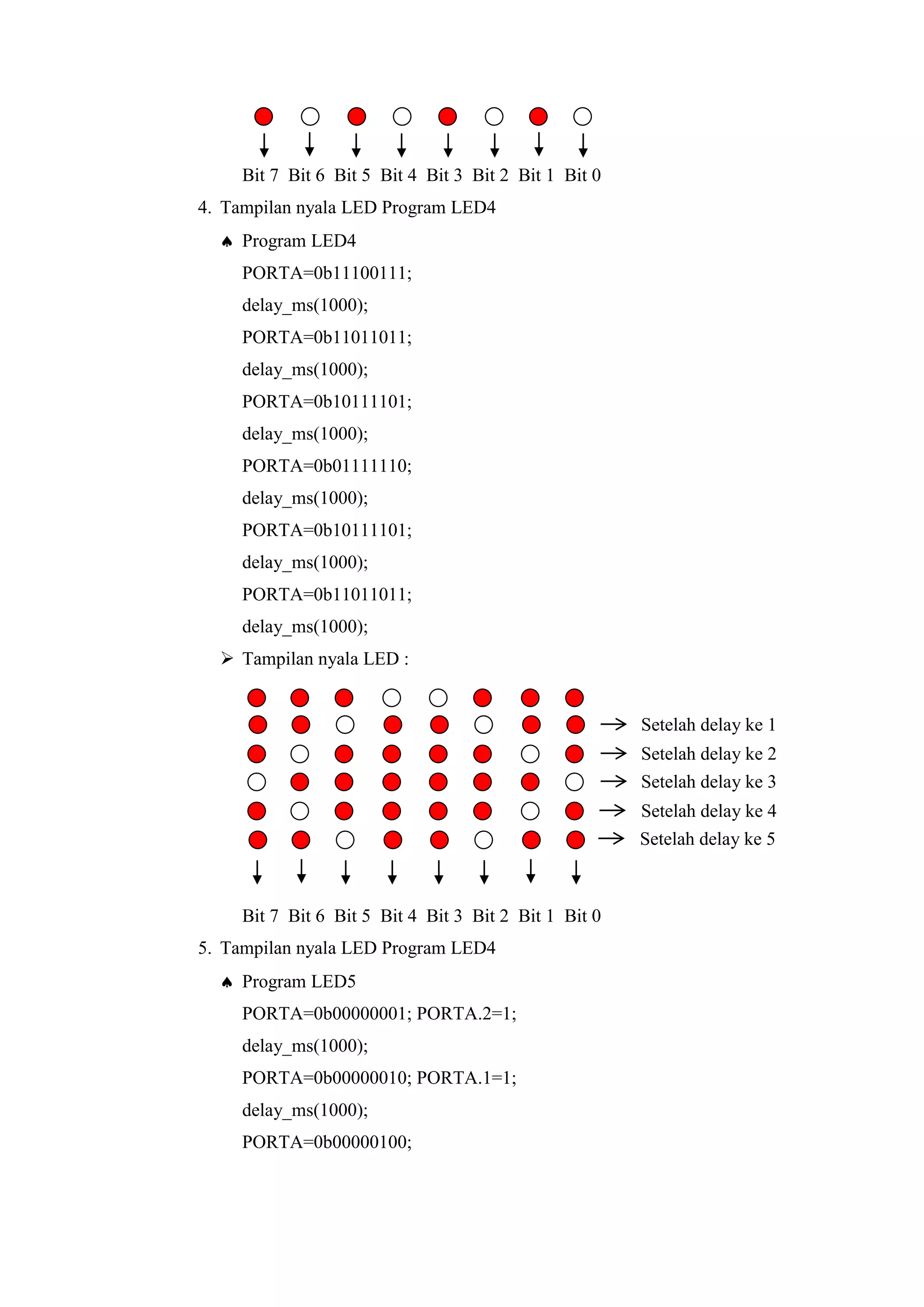 Laporan praktikum mikrokontroler dengan led | PDF