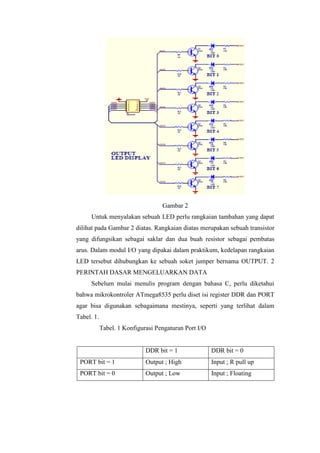 Laporan praktikum mikrokontroler dengan led | PDF