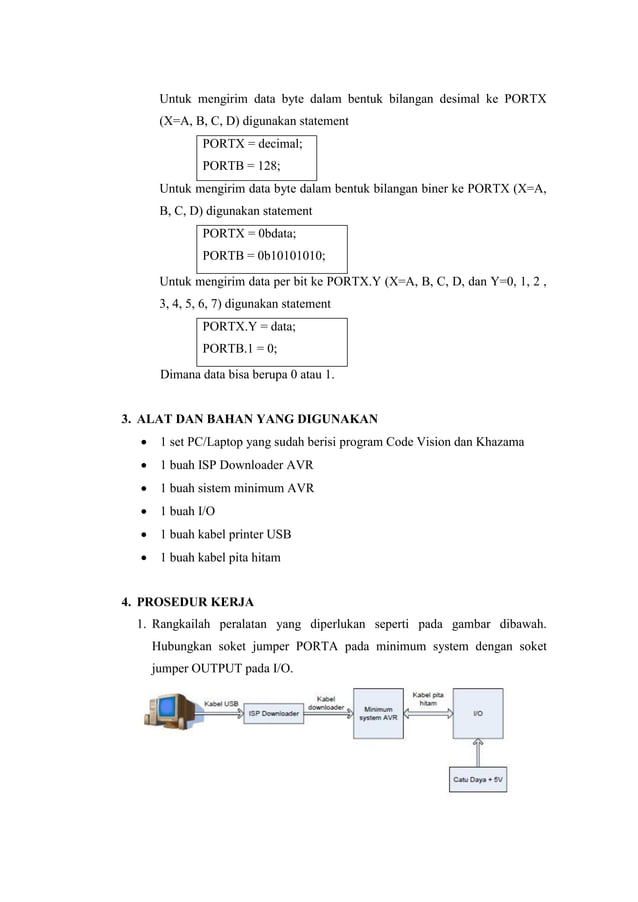 Laporan praktikum mikrokontroler dengan led | PDF