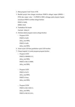 Laporan praktikum mikrokontroler dengan led | PDF
