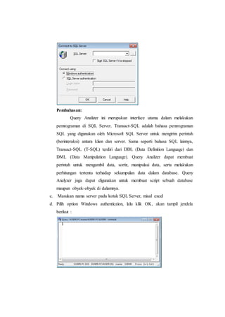 Laporan praktikum modul 1 (dbms) | PDF