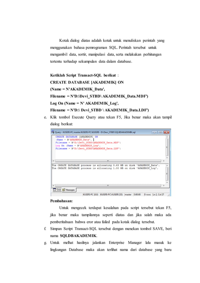 Laporan praktikum modul 1 (dbms) | PDF