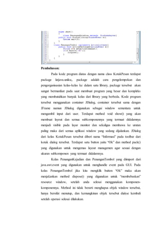 Laporan praktikum modul 1 (pemrograman swing) | DOCX