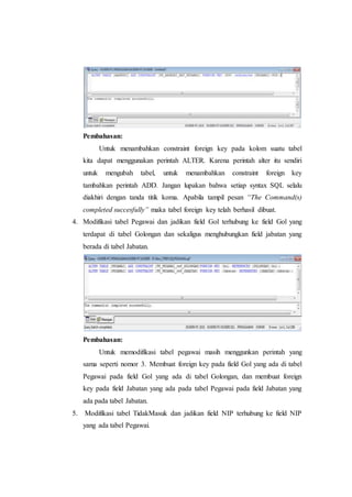 Laporan praktikum modul 2 (membuat table, primary key,foreign key ...