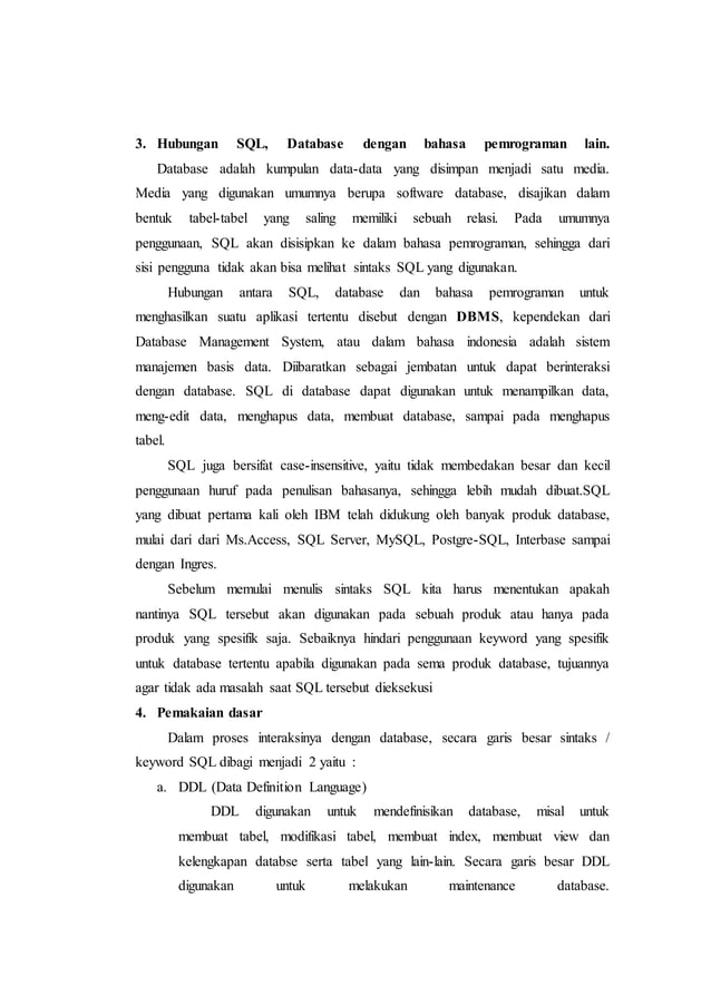 Laporan praktikum modul 2 (membuat table, primary key,foreign key menggunakan transcact sql) | PDF