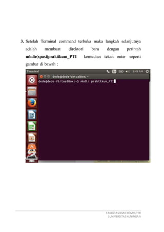 Laporan praktikum PTI modul3 (linux) | DOCX