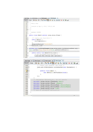 Laporan praktikum modul 3 (pemrograman swing 3) | PDF