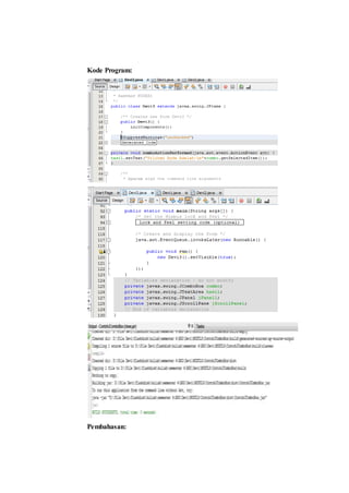 Laporan praktikum modul 3 (pemrograman swing 3) | PDF