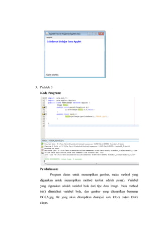 Laporan praktikum modul 4 (pemrograman applet) | DOCX
