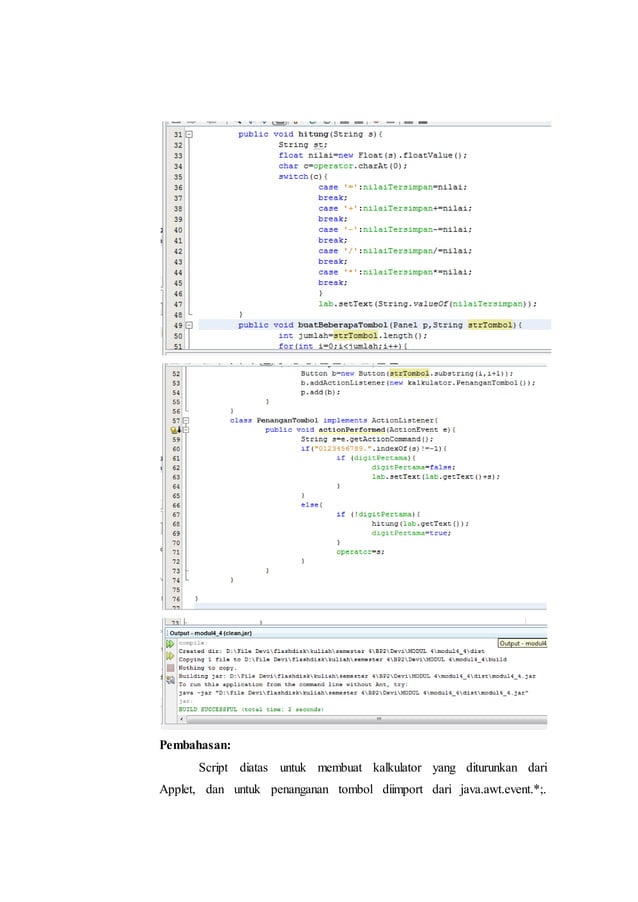 Laporan praktikum modul 4 (pemrograman applet) | DOCX