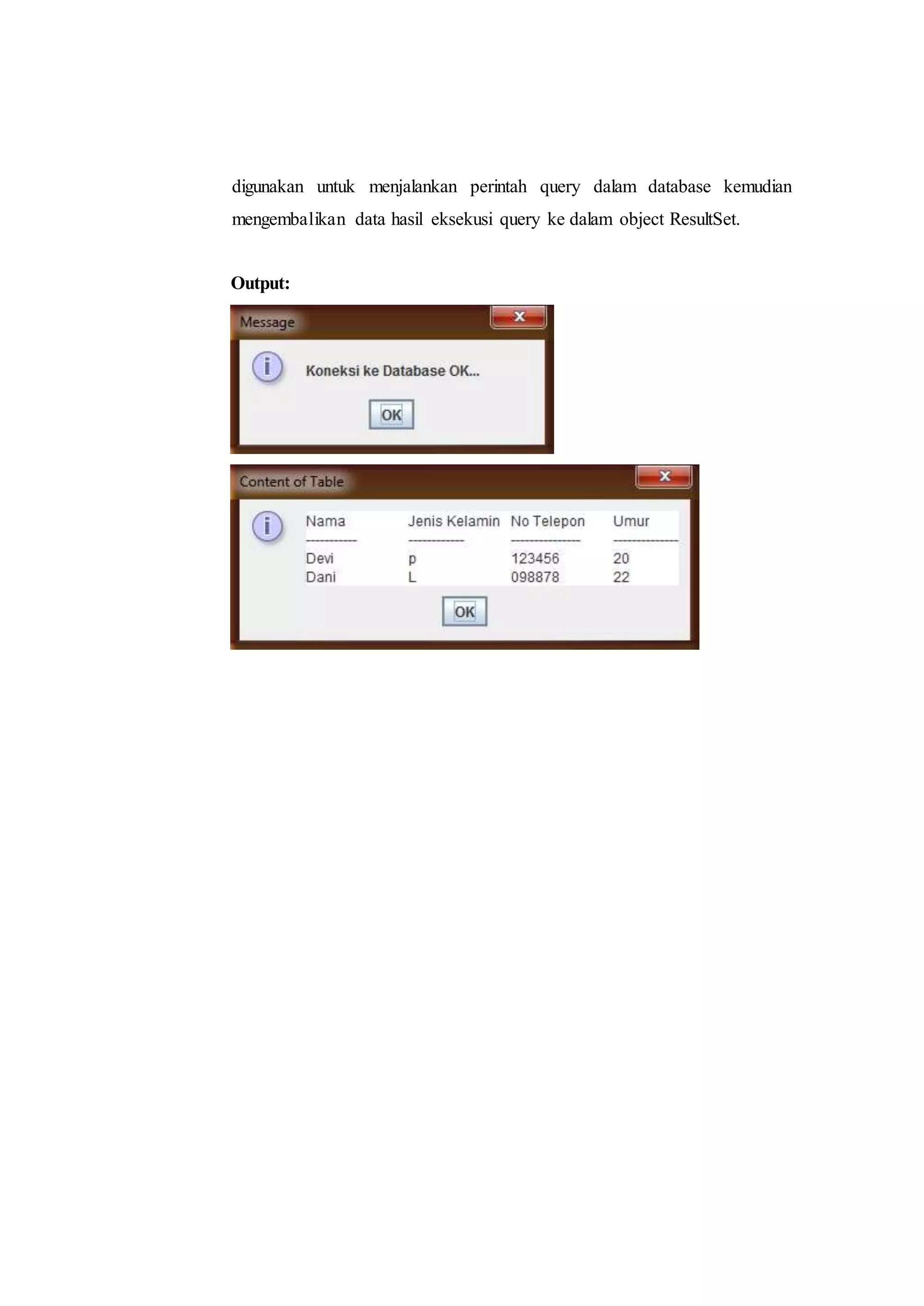 Laporan praktikum modul 5 (pemrogrman database dengan odbc) | PDF