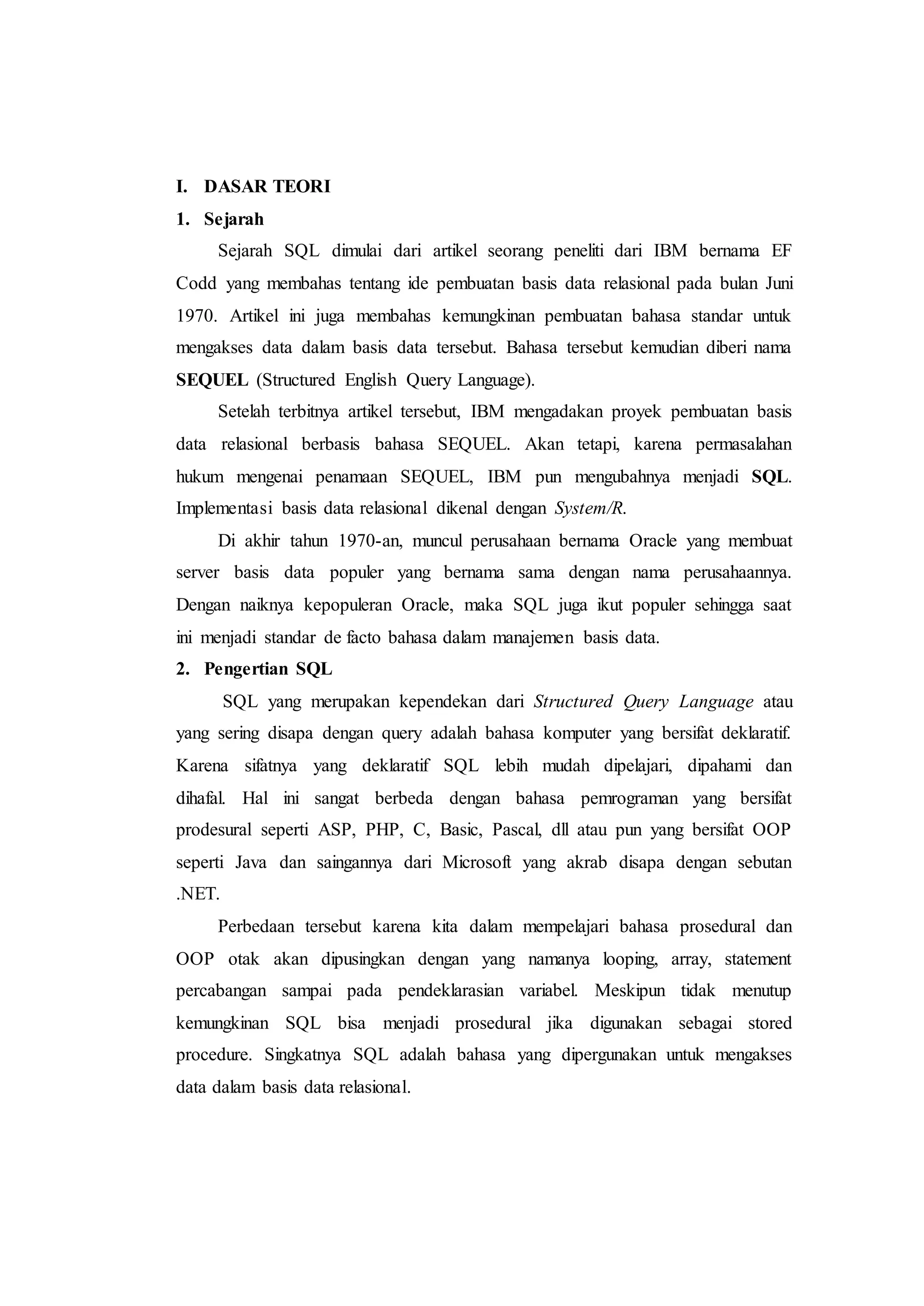 Laporan praktikum modul 6 (ddl) | DOCX