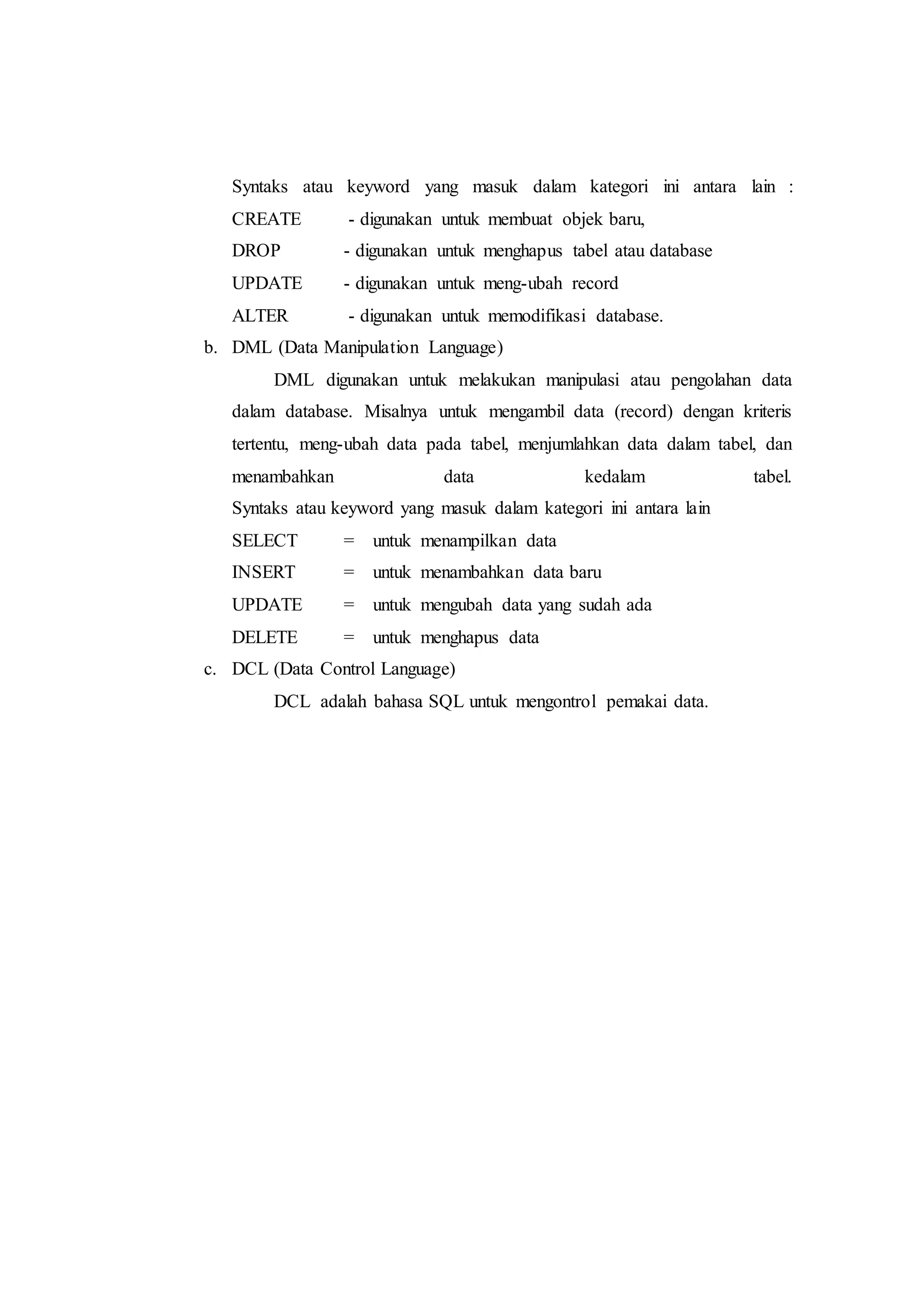 Laporan praktikum modul 6 (ddl) | DOCX