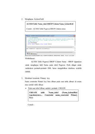 Laporan praktikum modul 6 (ddl) | DOCX