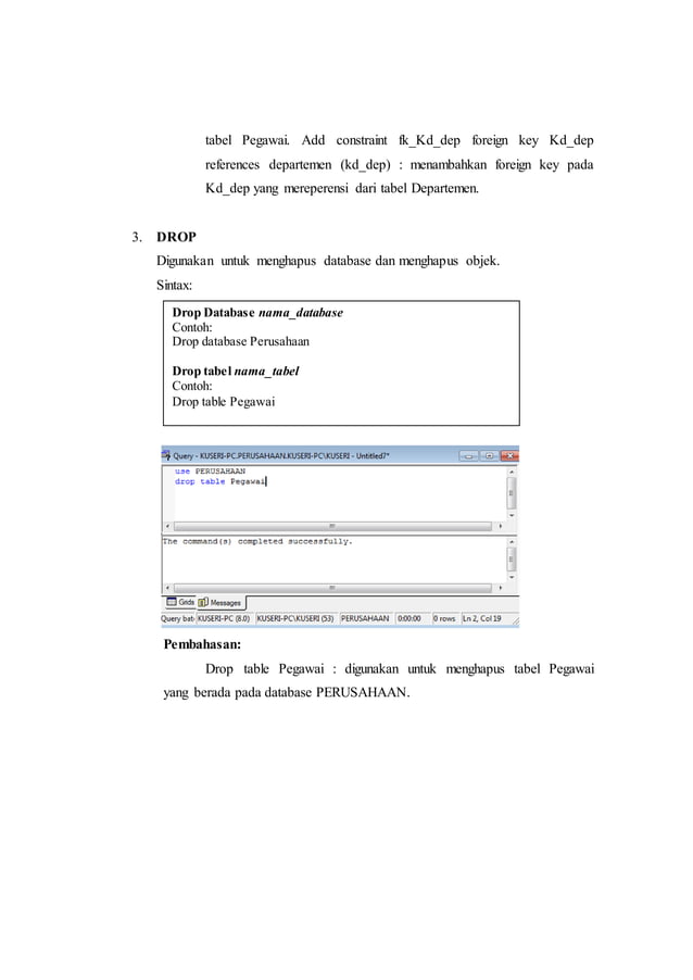 Laporan praktikum modul 6 (ddl) | DOCX
