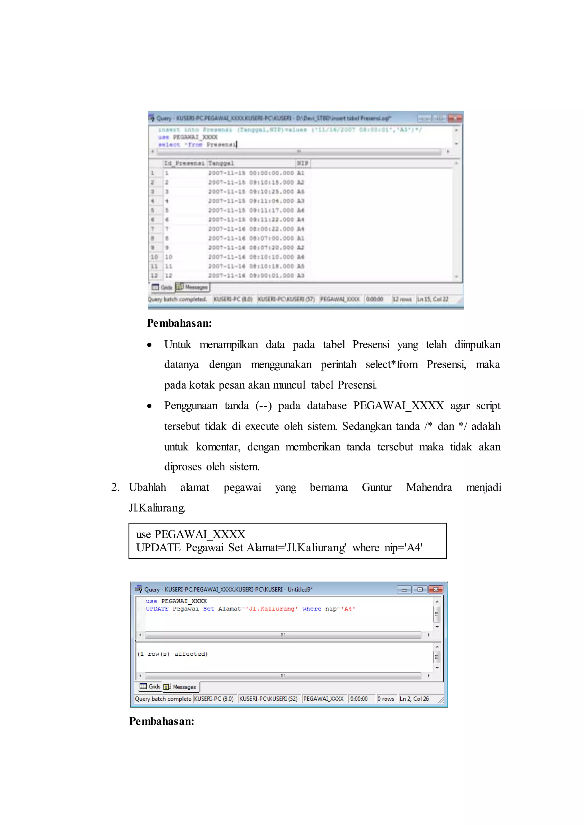 Laporan praktikum modul 7 (dml) | DOCX