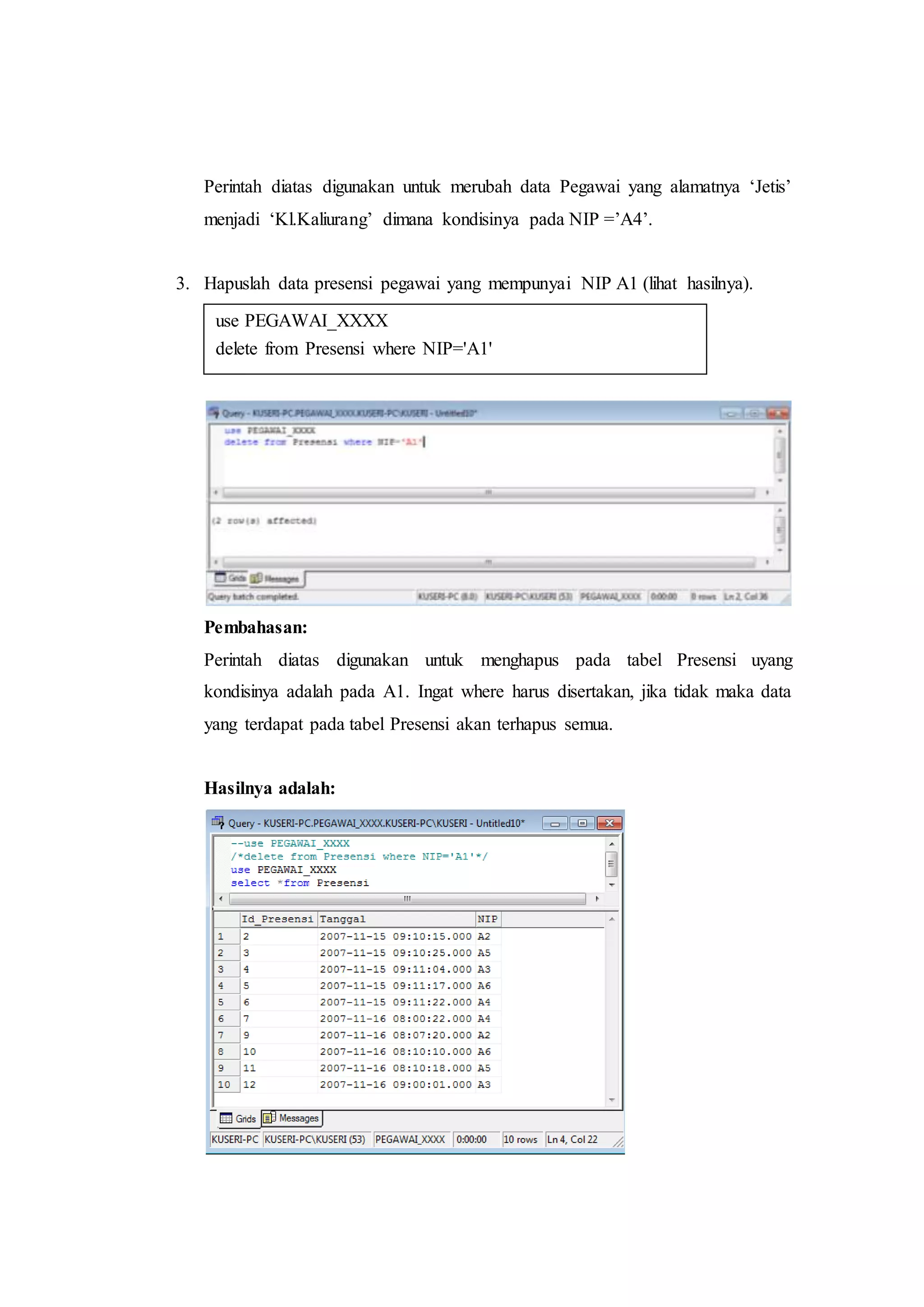 Laporan praktikum modul 7 (dml) | DOCX