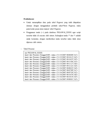 Laporan praktikum modul 7 (dml) | DOCX