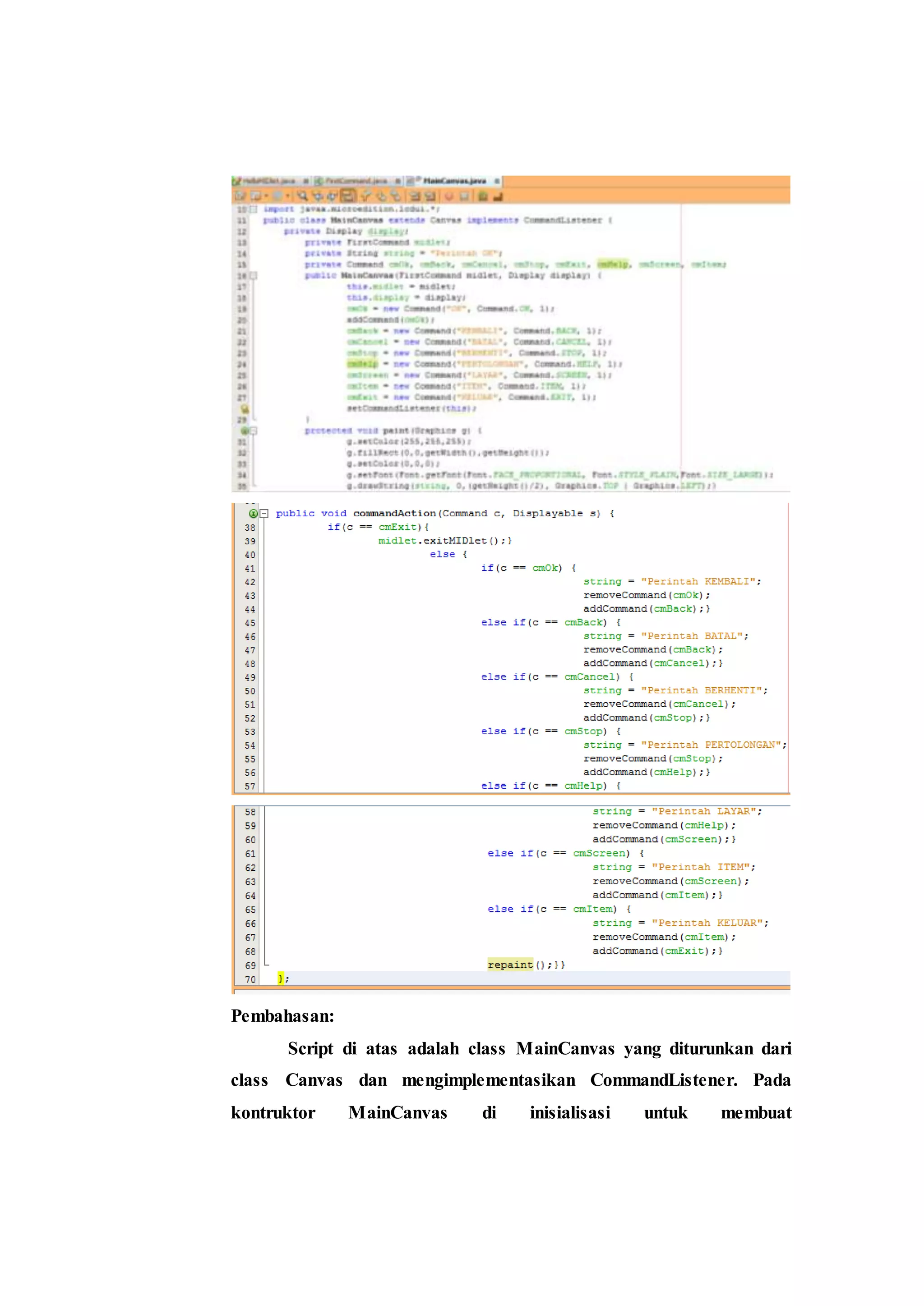 Laporan praktikum modul 7 pemrogrman mobile j2me | DOCX