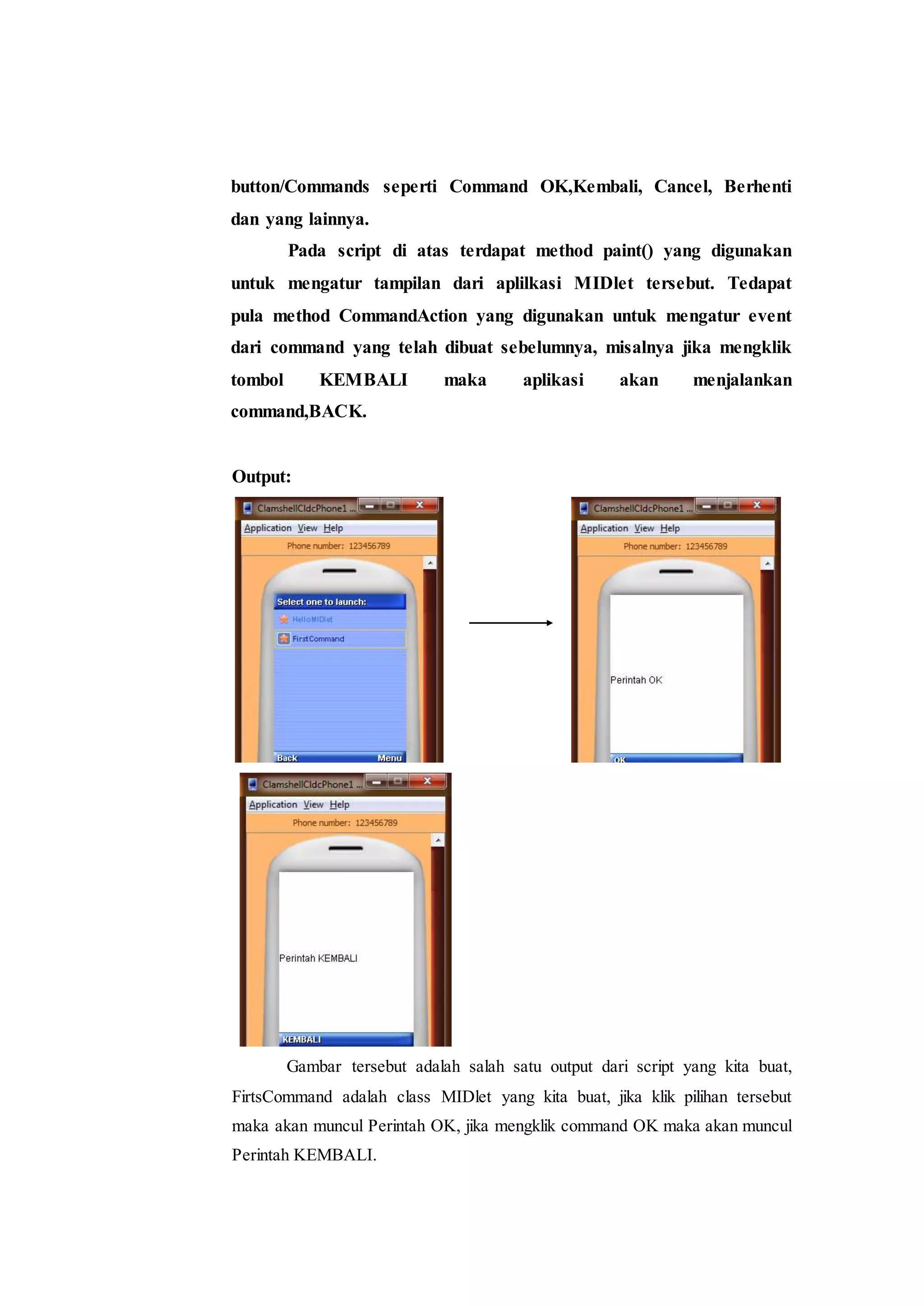 Laporan praktikum modul 7 pemrogrman mobile j2me | DOCX