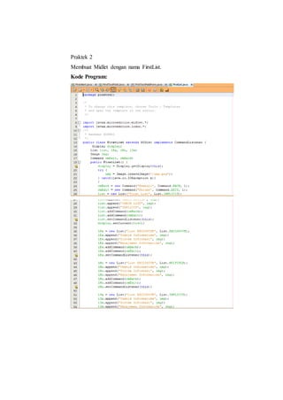 Laporan praktikum modul 7 pemrogrman mobile j2me | DOCX