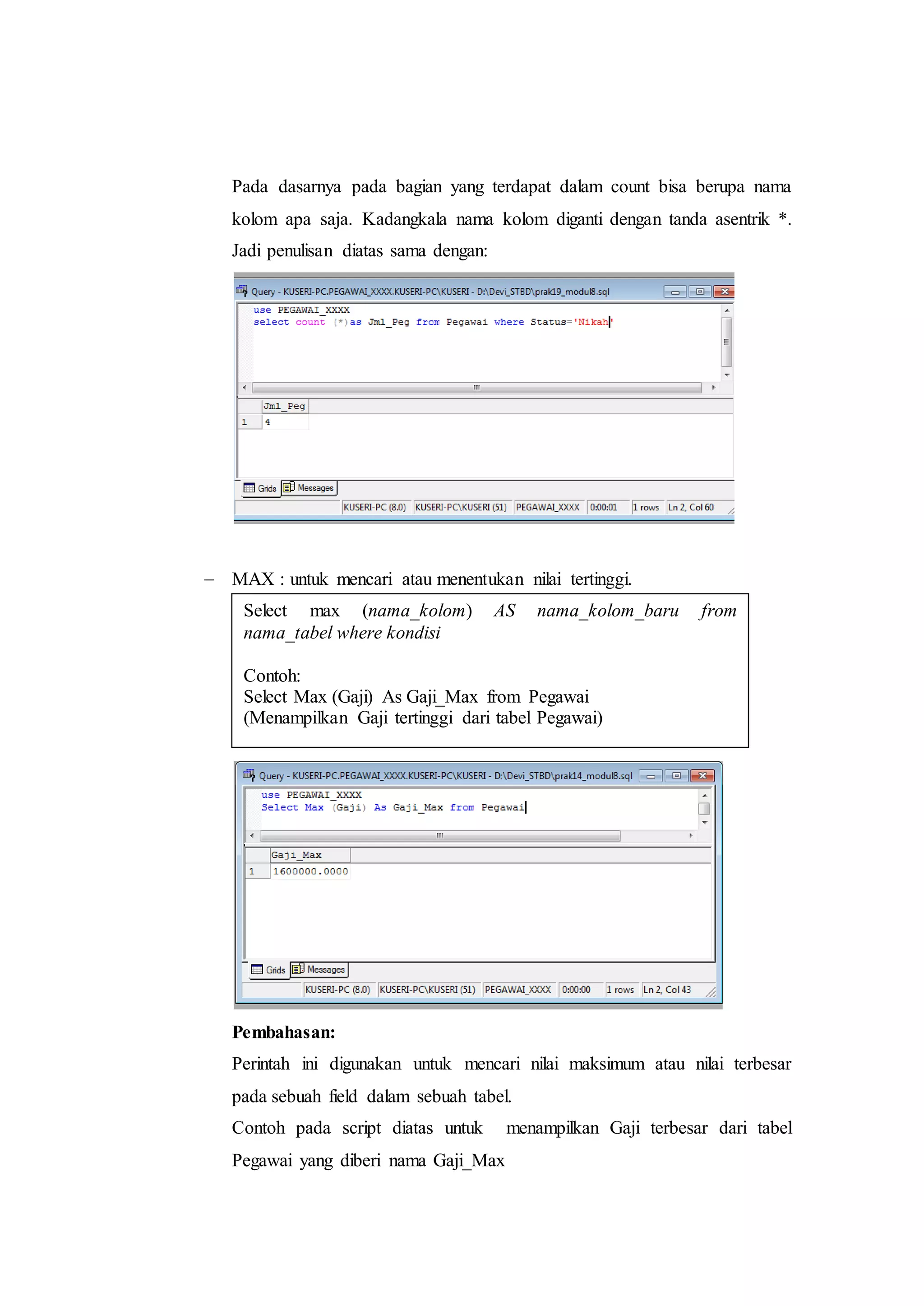 Laporan praktikum modul 8 (dml part 2) | DOCX