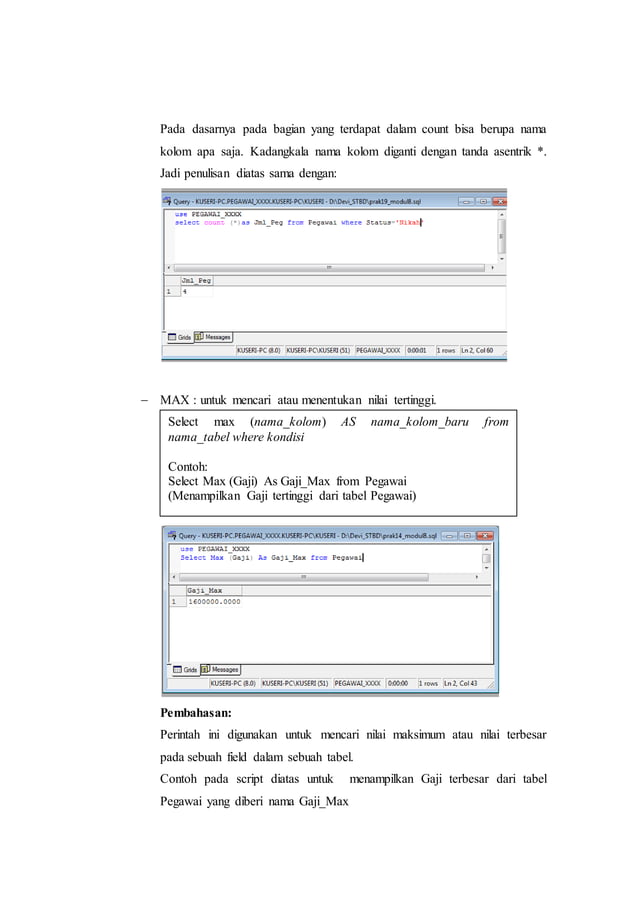 Laporan praktikum modul 8 (dml part 2) | DOCX