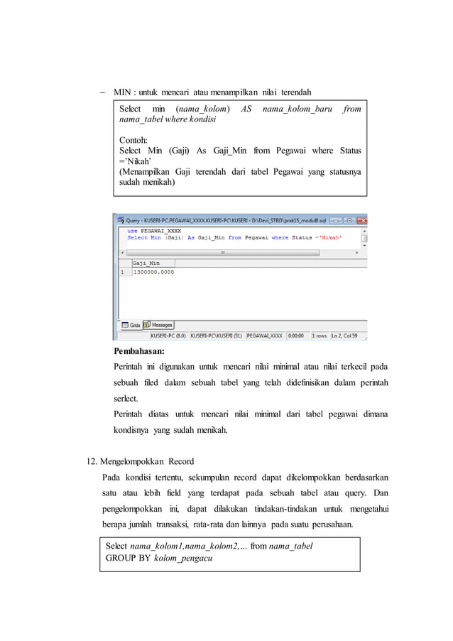 Laporan praktikum modul 8 (dml part 2) | DOCX