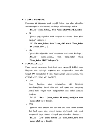 Laporan praktikum modul 8 (dml part 2) | DOCX
