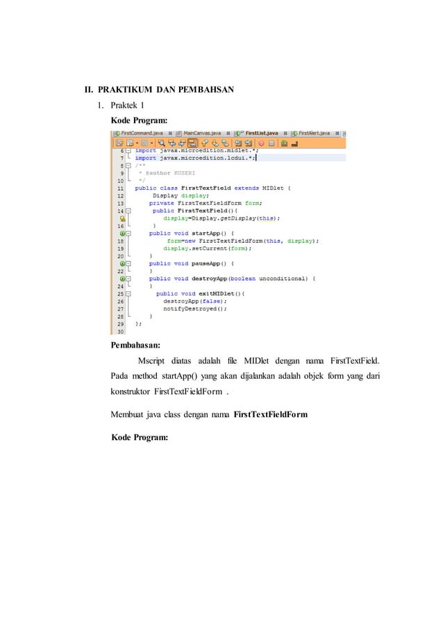 Laporan praktikum modul 8 pemrogrman mobile j2me II devi-201208104 | DOCX
