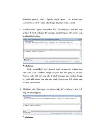 Laporan praktikum modul 9 (review ddl dan dml) | DOCX