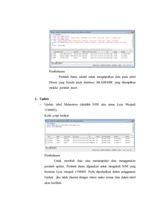 Laporan praktikum modul 9 (review ddl dan dml) | DOCX