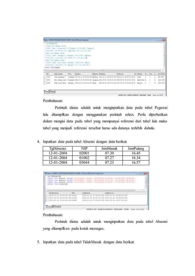 Laporan praktikum modul 9 (review ddl dan dml) | PDF