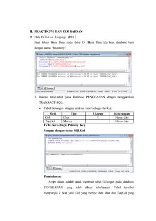 Laporan praktikum modul 9 (review ddl dan dml) | DOCX