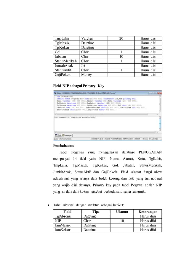 Laporan praktikum modul 9 (review ddl dan dml) | PDF