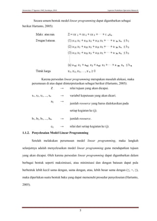 Laporan praktikum operation research | PDF
