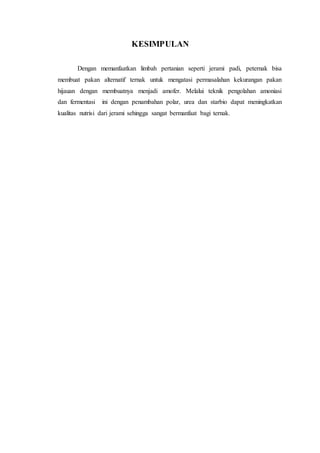 LAPORAN PRAKTIKUM PENGELOLAAN USAHA AGRIBISNIS PEMBUATAN AMOFER JERAMI ...