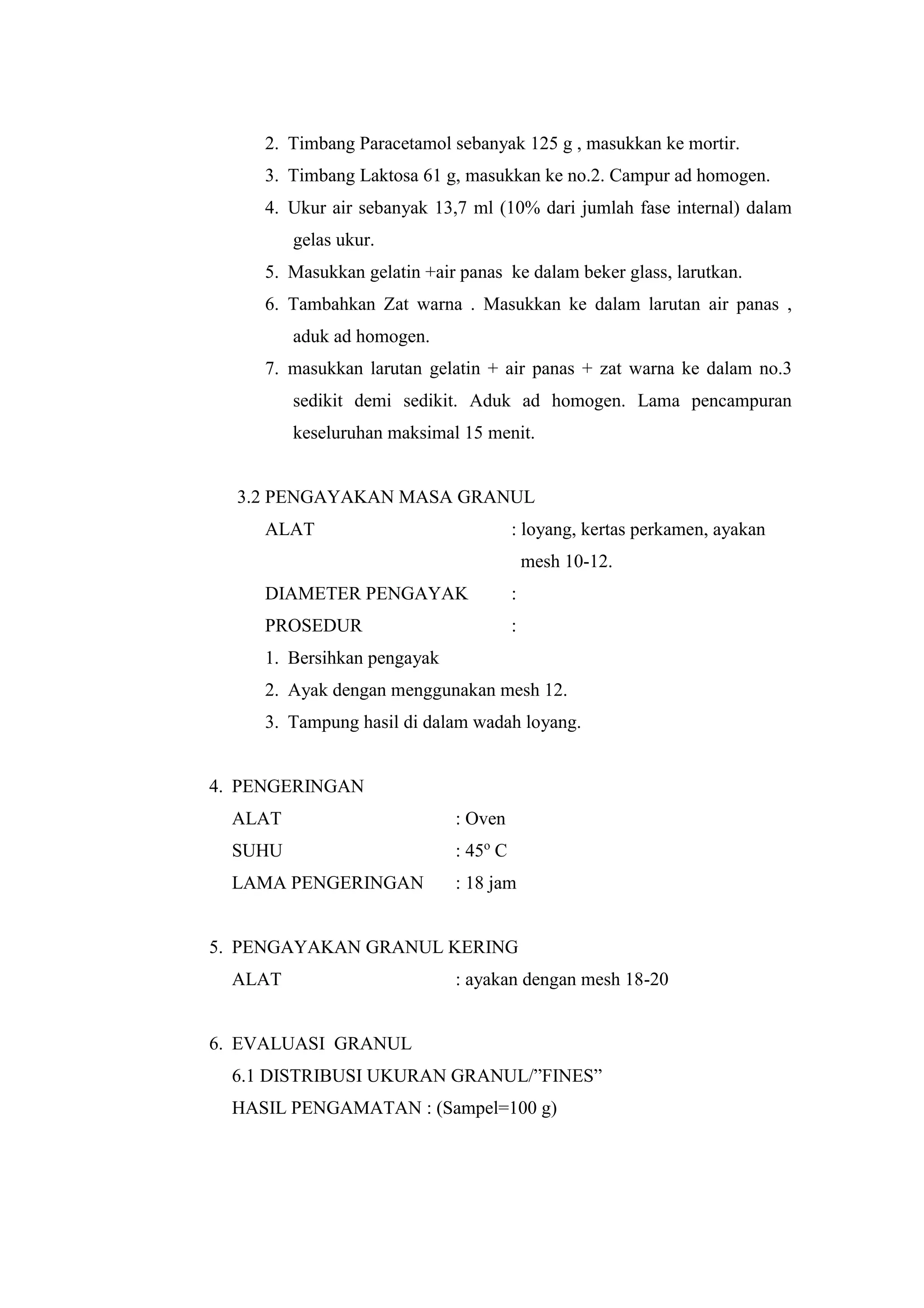 Laporan Praktikum Pembuatan Tablet Parasetamol | PDF