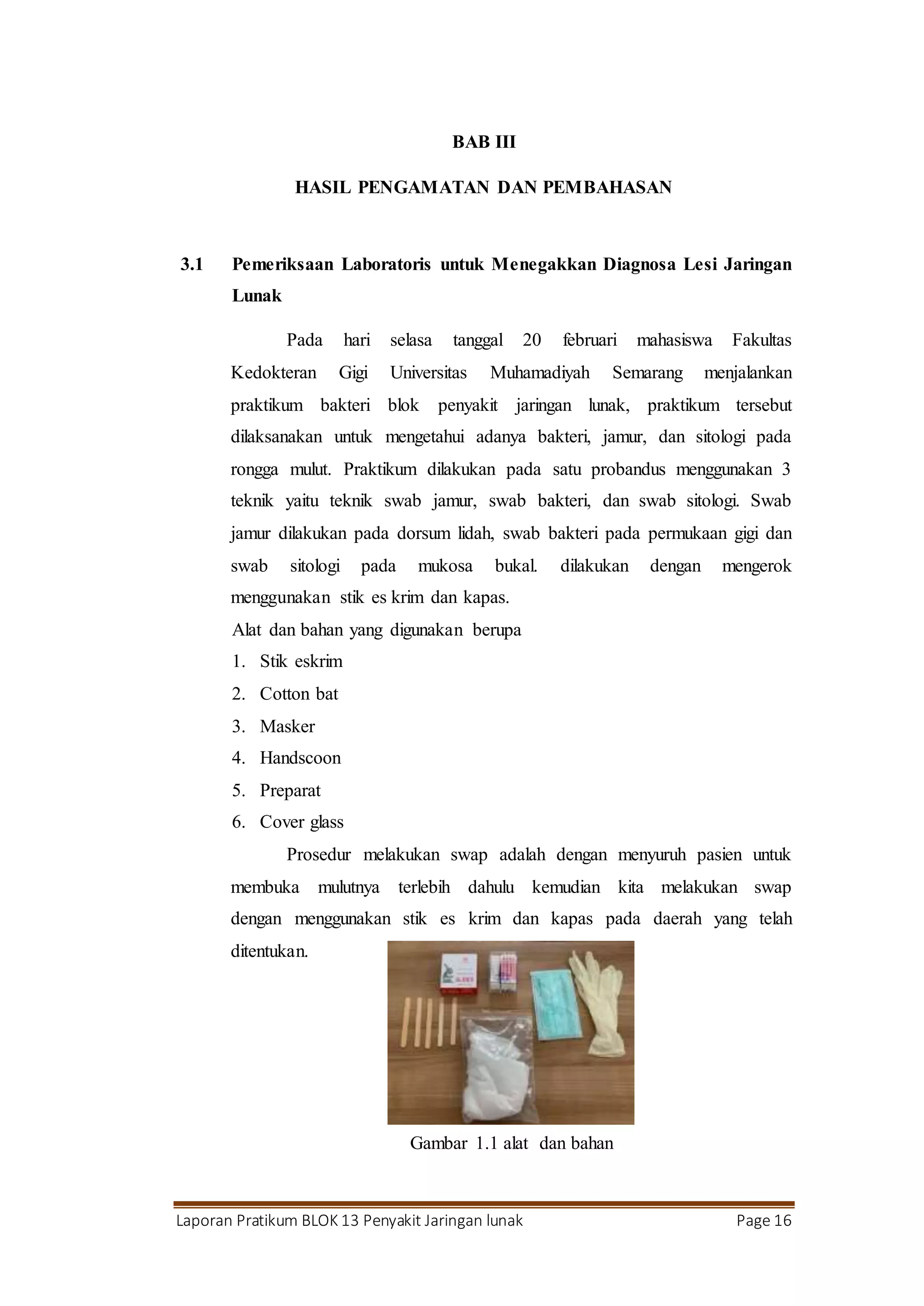 Laporan Praktikum Pemeriksaan Penunjang Laboratorium Untuk Menegakkan ...