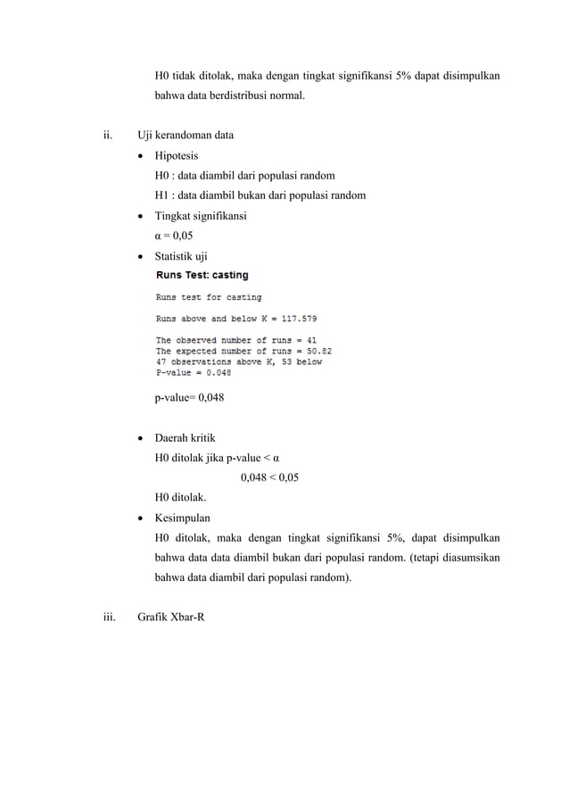 LAPORAN PRAKTIKUM PENGENDALIAN KUALITAS STATISTIK UAS - FARIDA NUR DADARI | PDF