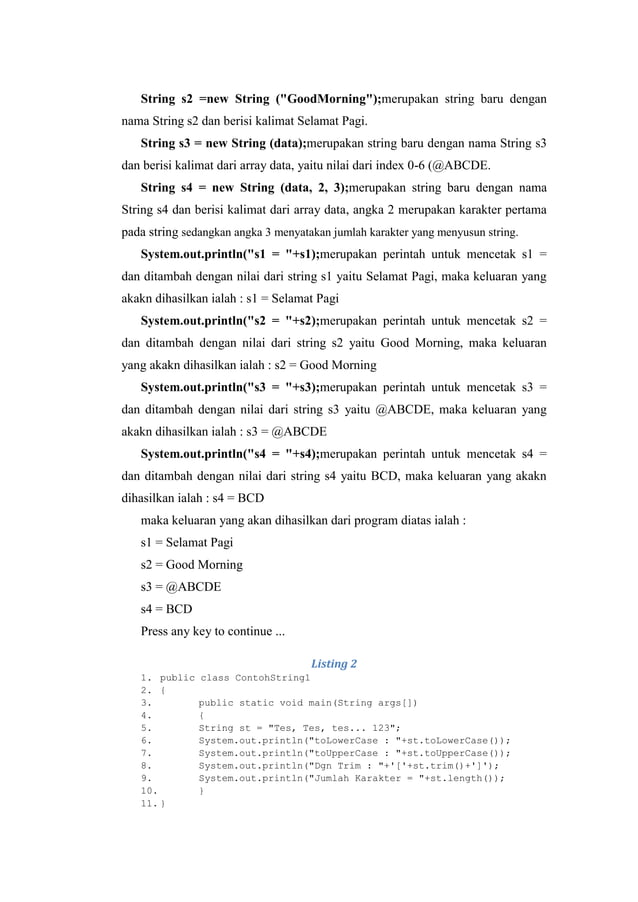 Laporan praktikum Algoritma dan Pemrograman pertemuan 10 | PDF